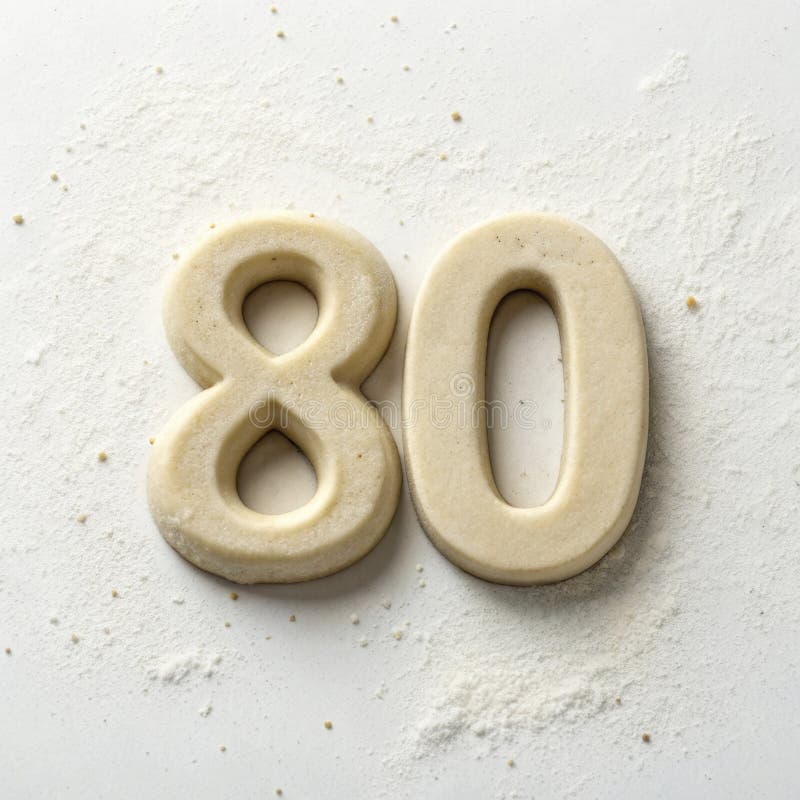 Crafted Dough Numbers on a Surface Dusted with Flour Showcasing the ...