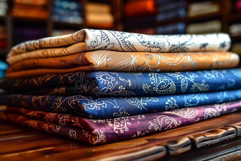 Crafted Elegance Batik Fabric Displays Hand Drawn Patterns Showcasing ...