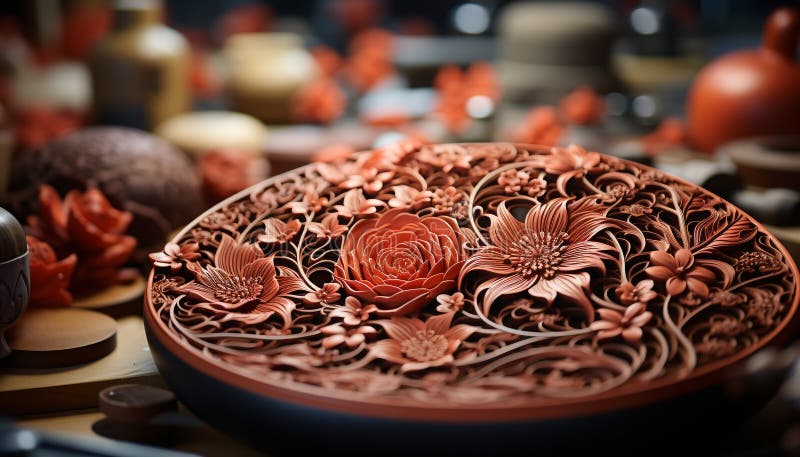 Crafted Elegance a Still Life of Nature Floral Patterns Generated by AI ...