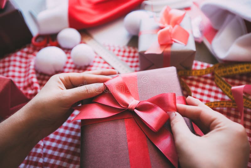 Gift Wrapping for New Year. Stock Photo - Image of beautiful, gifts ...