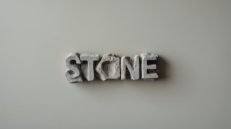 Crafted Letters Form the Word Stone Using Textured Pitted Material ...