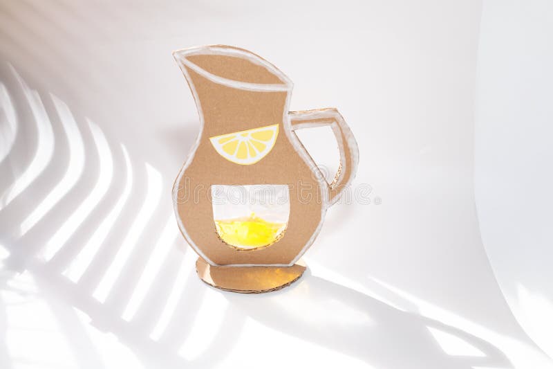 Crafted Paper Lemonade Pitcher in Sunlight, Summer Themes Stock Photo ...