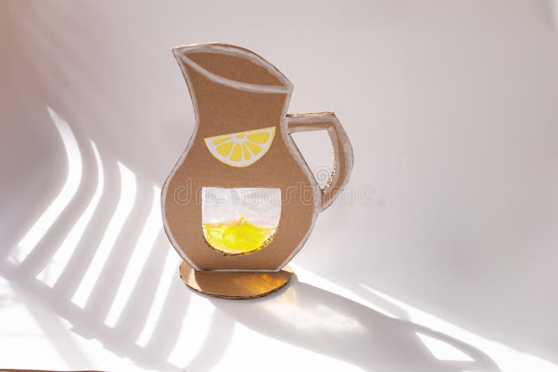 Crafted Paper Lemonade Pitcher in Sunlight, Summer Themes Stock Image ...