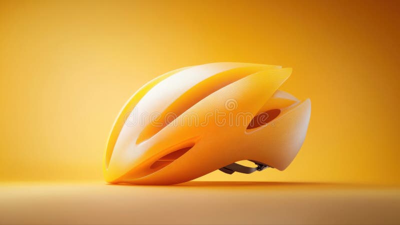 Bicycle Helmet Designed with a Smooth Mango Texture Against a Neutral ...