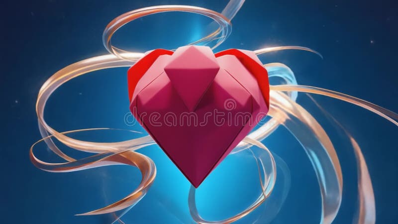 Crafting a Beautiful Origami Heart in a Stunning Cosmic Background ...