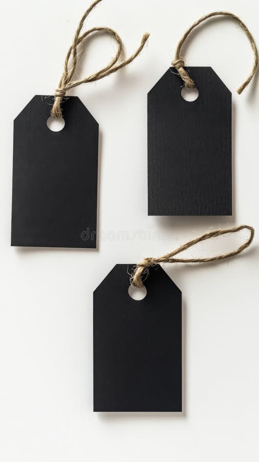 Crafting Black Tags for Labeling Items or Gifts in a Simple Studio ...