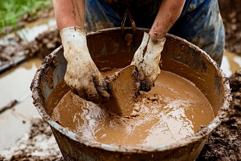 Crafting Clay with Skillful Hands in a Lush Outdoor Setting during ...