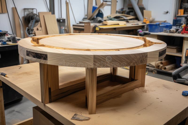 Crafting a Coffee Table, with the Final Product in View Stock ...