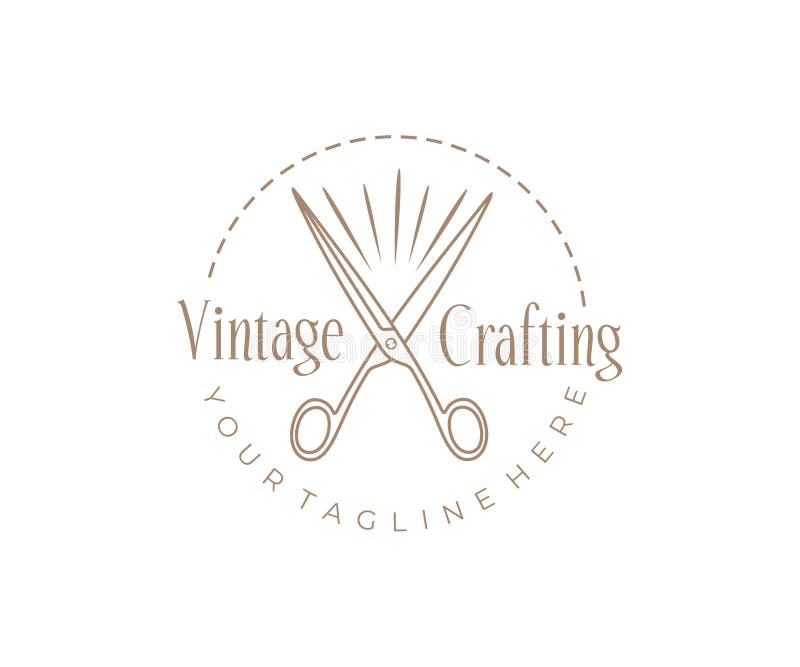 Crafting and Craft, Sewing, Scissors and Sewing Stitch, Logo Design ...