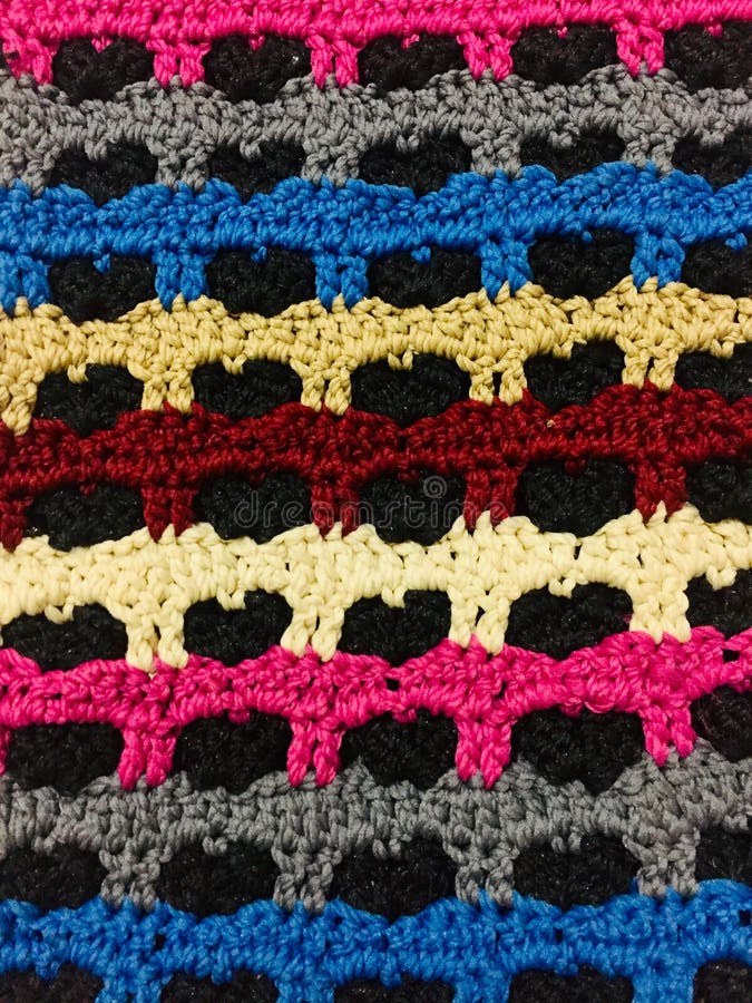 Crafting Crochet Black Heart Colour Stock Image - Image of black ...