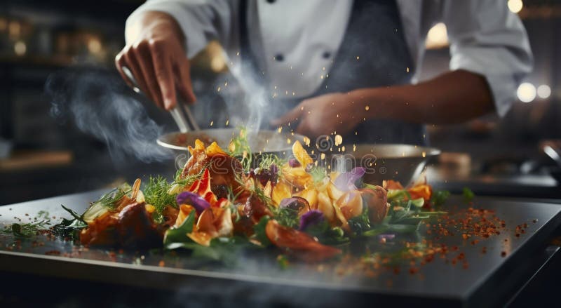 Crafting Culinary Art: Elite Restaurant Kitchen. Generative Ai Stock ...