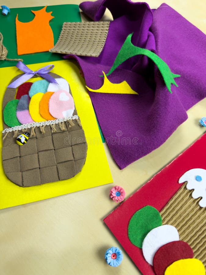 Crafting Easter Cards with Playful Materials Stock Photo - Image of ...