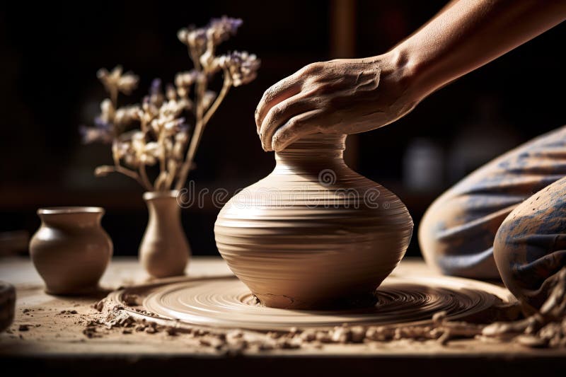 Crafting Elegance Skilled Hands Shaping a Beautiful Pottery Vase ... Crafting Elegance Skilled Hands Shaping a Beautiful Pottery Vase ...