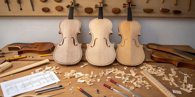 Crafting Fine Violins in a Workshop with Unfinished Instruments and ...