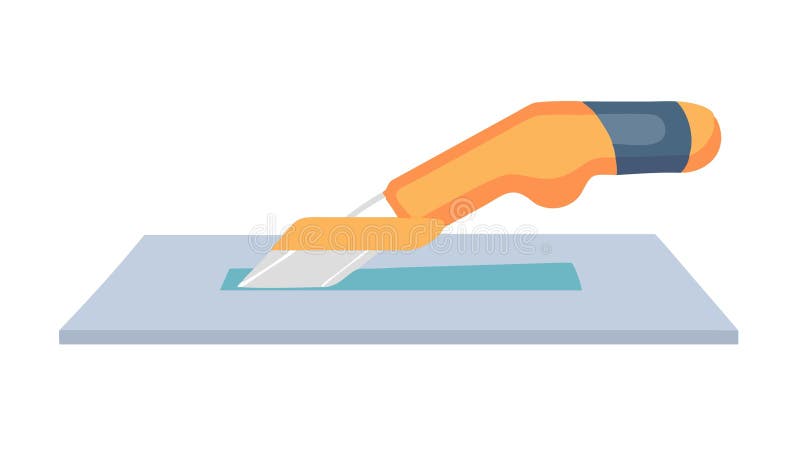 Craft Utility Knife Cutting Icon Vector Illustration, Vector Design ...