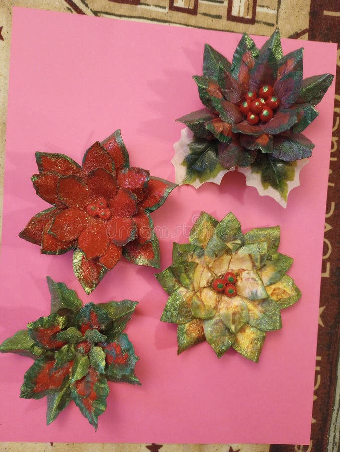 Crafting Paper Flowers with Acrylic Paints. Stock Image - Image of ...