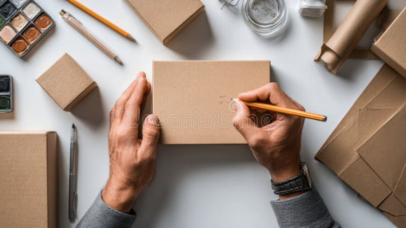 Crafting Personalized Packaging in a Creative Workspace with Art ...