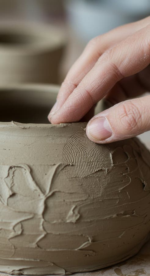 Crafting Pottery: Hands Molding Clay in Artistic Creation Process Stock ...