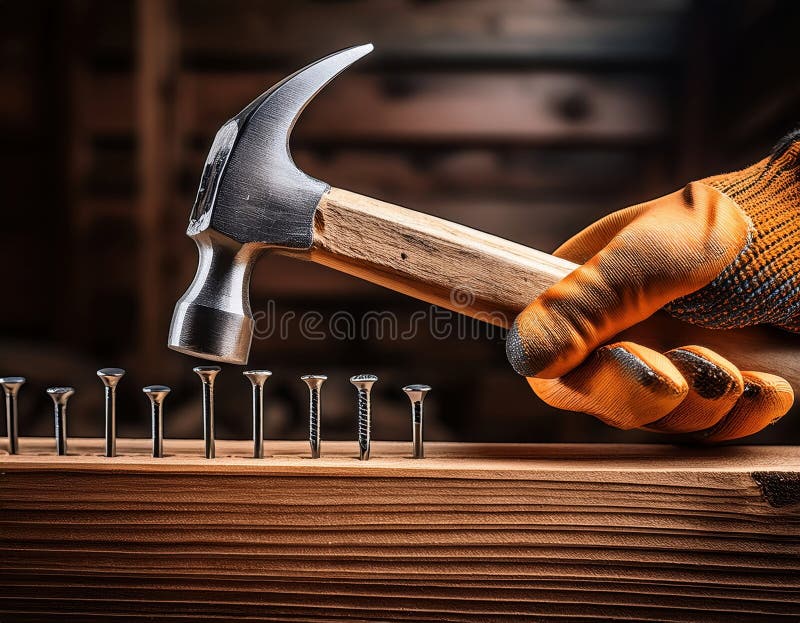Crafting Precision with Hammer in Construction Stock Photo - Image of ...