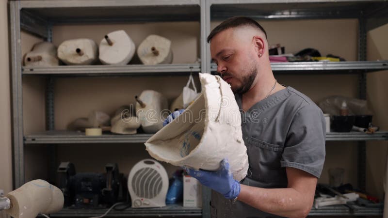 Crafting Techniques, Leg Modeling, Plaster Modeling Stock Video - Video ...