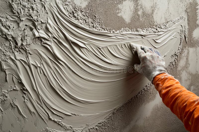 Crafting Texture on a Wall with Skillful Hands in a Construction Space ...
