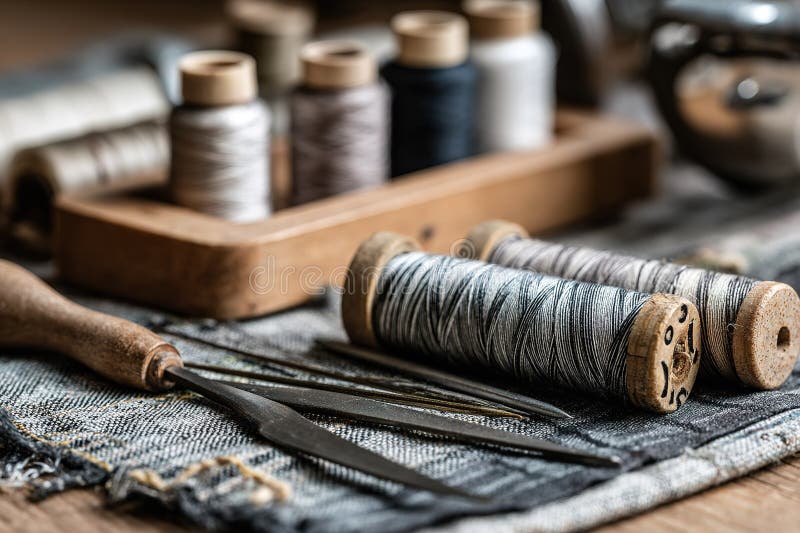 Crafting with Threads and Tools in a Cozy Workspace for Sewing ...