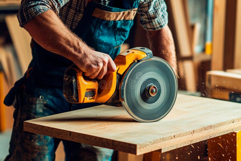 Crafting Wood with Precision Using a Handheld Circular Saw in a ...