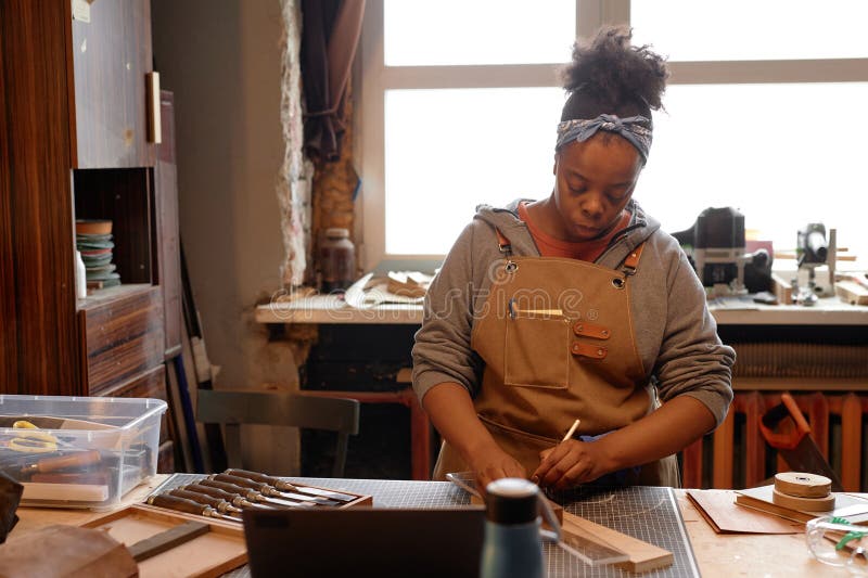 Crafting Wooden Objects in Cozy Workshop Setting Stock Image - Image of ...
