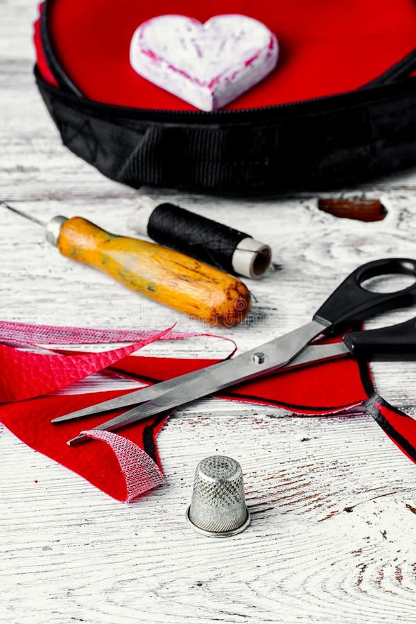 Crafts with Leather Materials Stock Image - Image of tailor, fabric ...