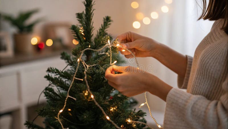 Crafts Making a Christmas Tree Imagine Photography Stock Illustration ...