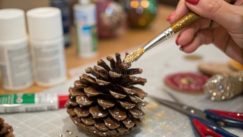 Crafts Making a Christmas Tree Imagine Photography Stock Illustration ...