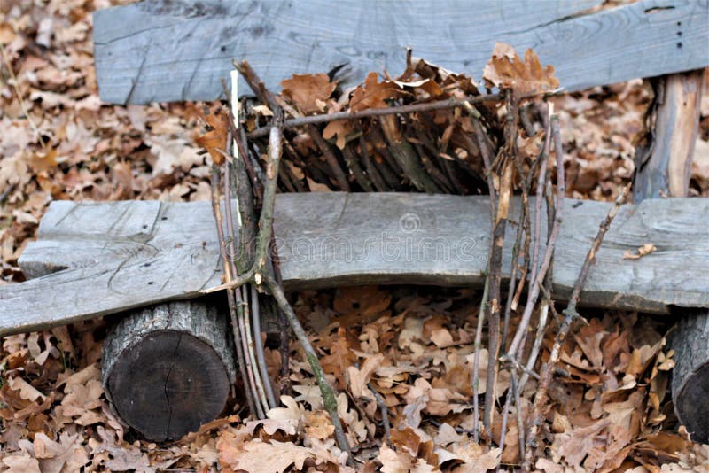 Crafts from Tree Branches, a House Made of Sticks Stock Photo - Image ...