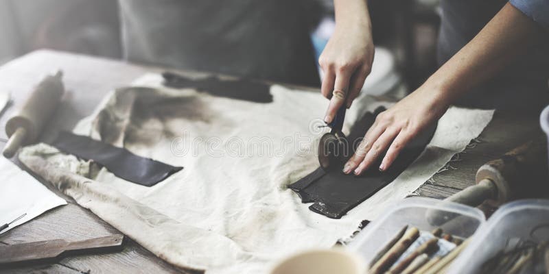 Craftsman Artist Pottery Skill Workshop Concept Stock Photo - Image of ...