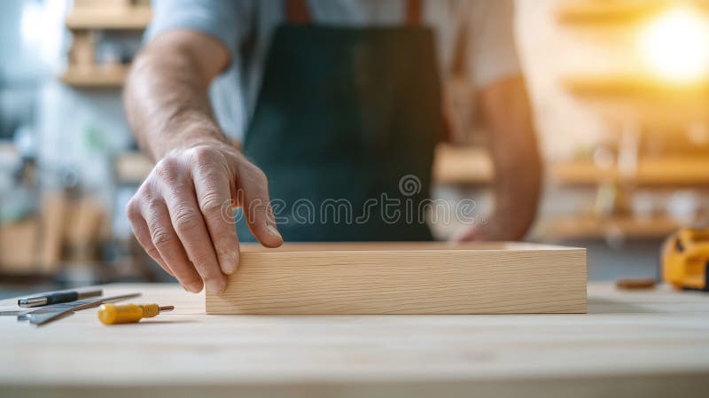Craftsman Assembling Wooden Project in Workshop with Precision and ...