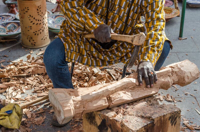 Craftsman Carve a with Gouge Stock Image - Image of carpenter, manual ...