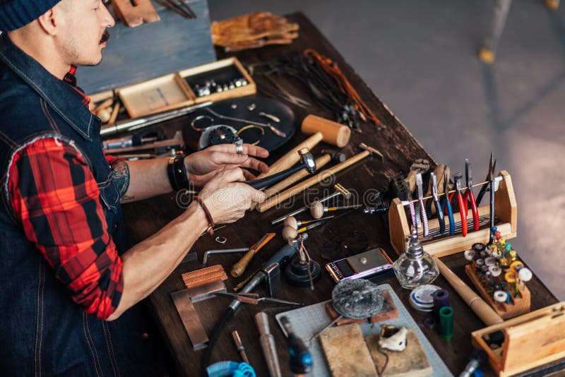 Craftsman Choosing the Instrumnet for Working Stock Photo - Image of ...