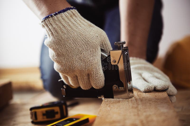 Craftsman with Construction Tools Stock Photo - Image of board, joiner ...