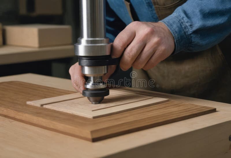 Craftsman Creating Unique Art with Metal and Wood in Well-lit Workshop ...