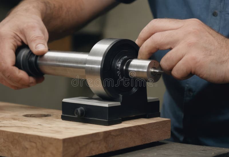 Craftsman Creating Unique Art with Metal and Wood in Well-lit Workshop ...