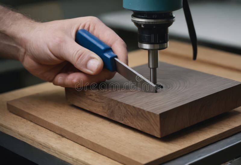 Craftsman Creating Unique Art with Metal and Wood in Well-lit Workshop ...