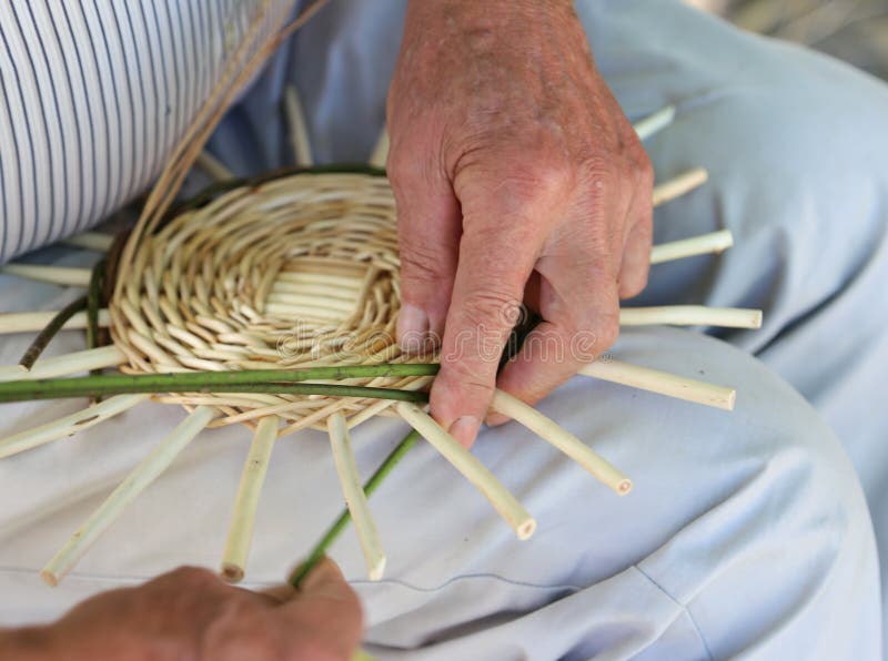 Craftsman while Creating a Wicker Basket Stock Image - Image of natural ...