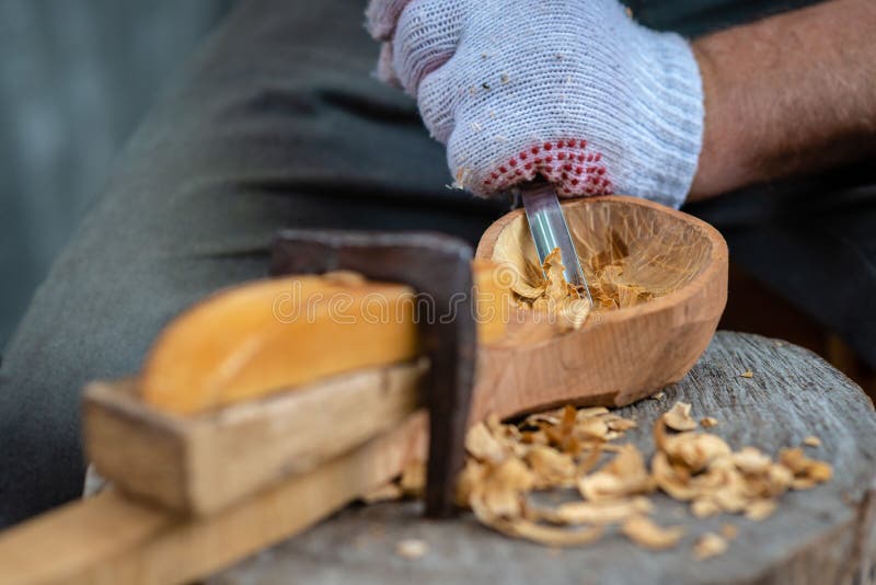 Craftsman Demonstrates the Process of Making Wooden Spoons Handmade ...