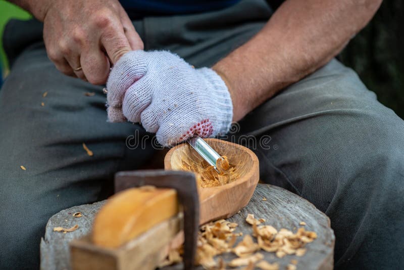 Craftsman Demonstrates the Process of Making Wooden Spoons Handmade ...