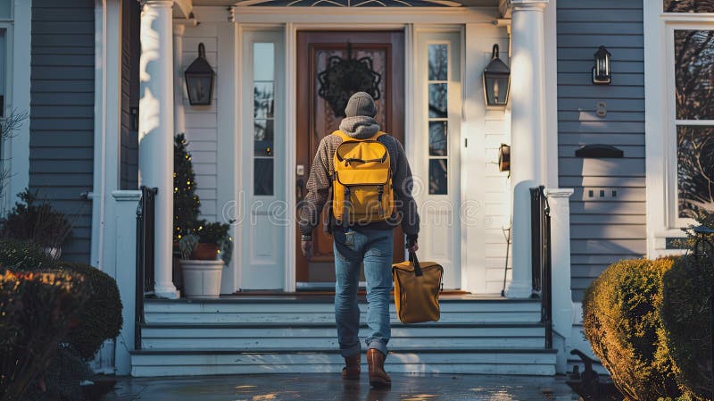 The Craftsman Enters the House with a Tool. Selective Focus Stock Photo ...