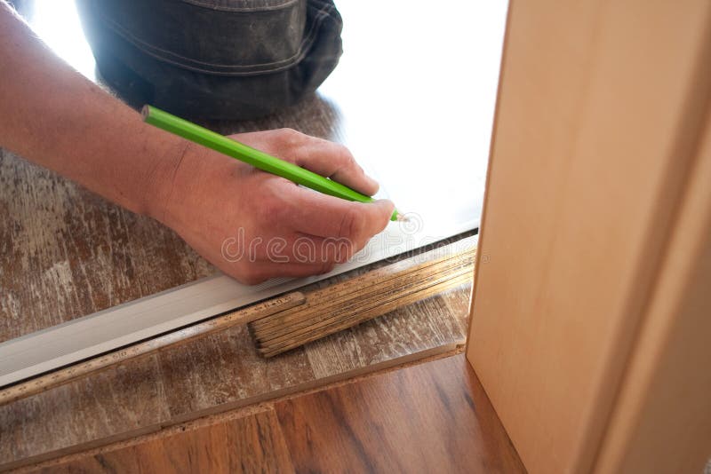 Craftsman with foot rule stock image. Image of construction - 21738667