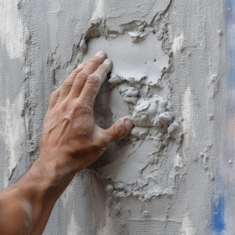 Craftsman Hands Work Plaster and Plaster on Wall , Generated by AI ...