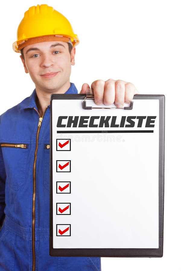 Craftsman holds clipboard stock photo. Image of collar - 179419468