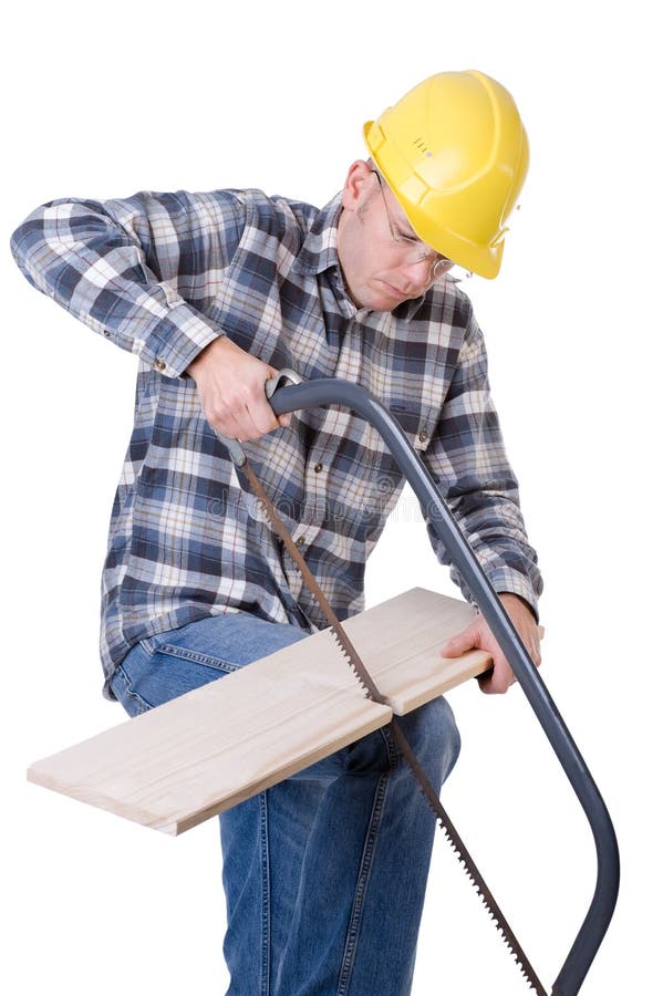 Craftsman with saw stock photo. Image of build, repair - 8172202