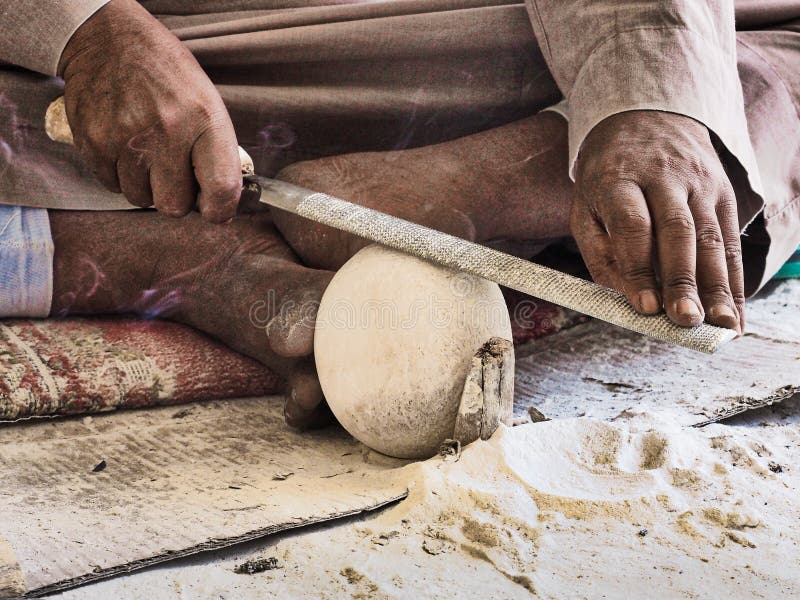 Craftsman Shaping Alabaster Stock Image - Image of shape, craft: 114141113