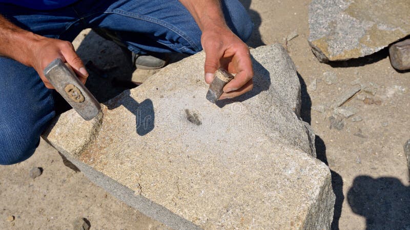 Craftsman shaping stone stock photo. Image of skill, working - 44485786